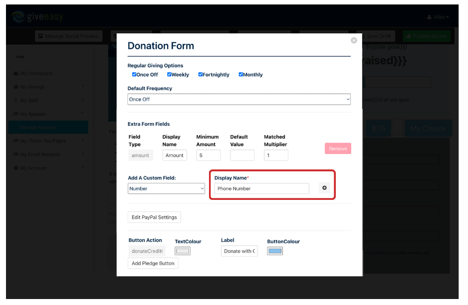 How To Add Custom Form Fields – GiveEasy How To Add Custom Form Fields – GiveEasy