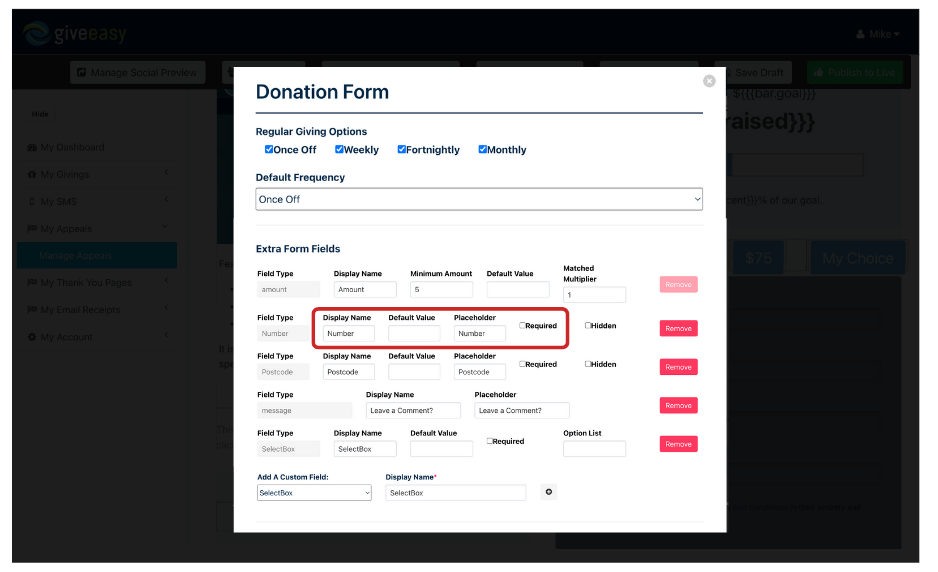 How To Add Custom Form Fields – GiveEasy How To Add Custom Form Fields – GiveEasy